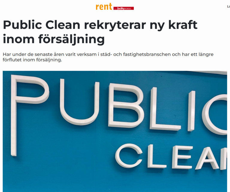 Erik Olsson tillträder som ny KAM för Public Clean - Public Clean